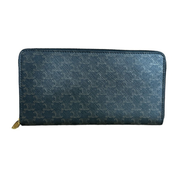 Celine | Bags | Celine Large Zip Triomphe Canvas Long Wallet In Pvc ...